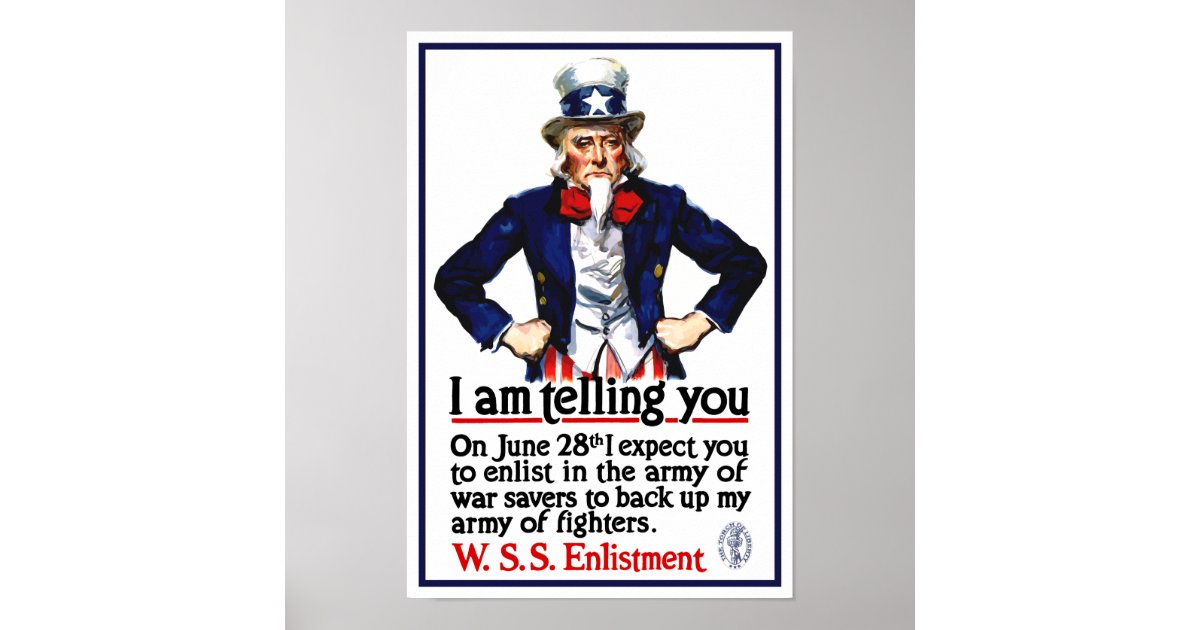 Uncle Sam -- I Am Telling You Poster | Zazzle