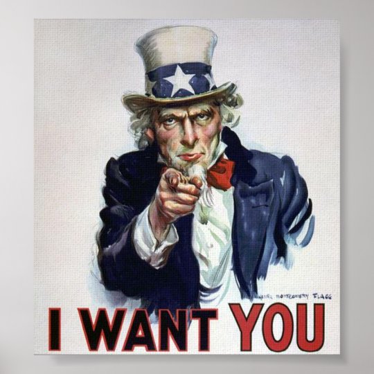Uncle Sam I want You Poster | Zazzle.co.uk