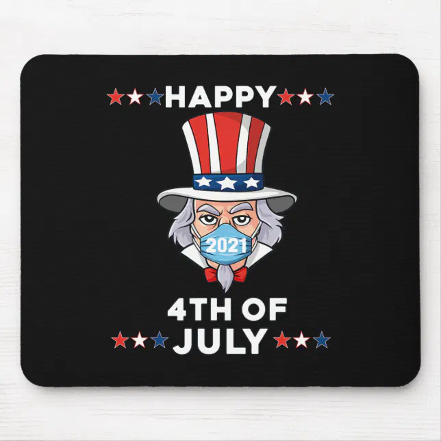 Uncle Sam In A Mask 4th Of July 2021 Fun Boys Kids Mouse Mat | Zazzle