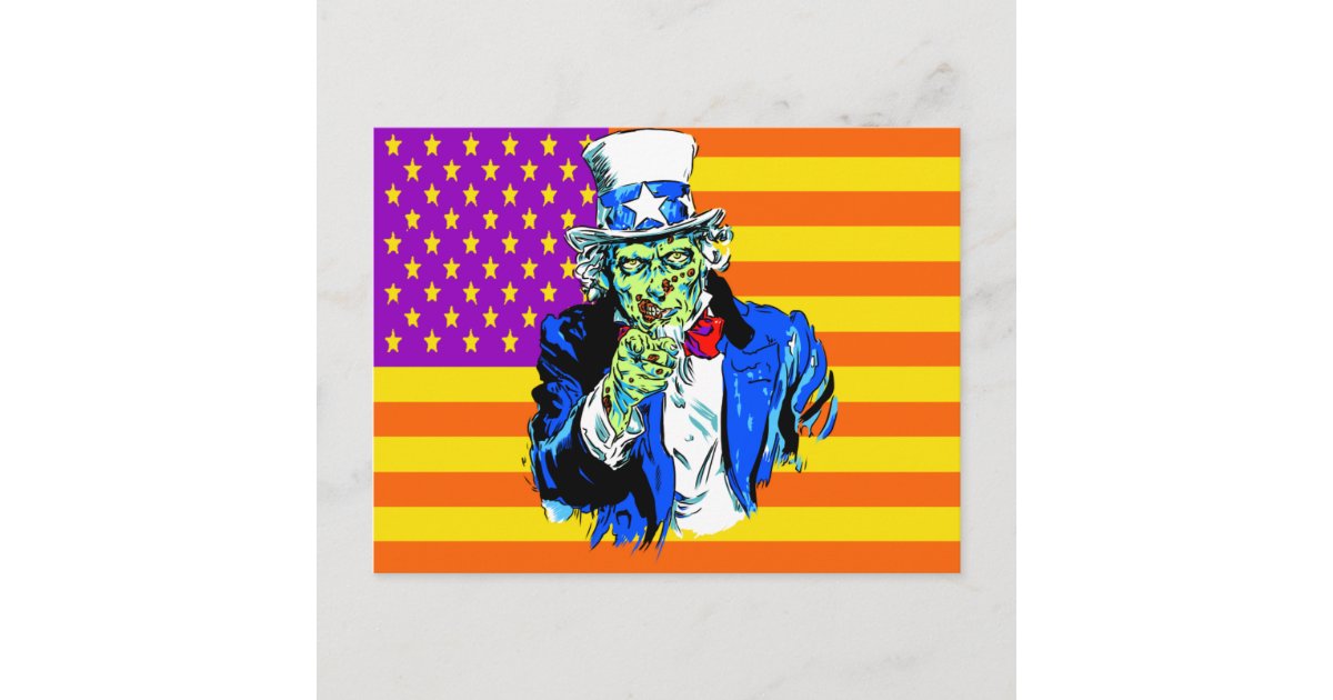 Uncle Zombie Sam Postcard | Zazzle