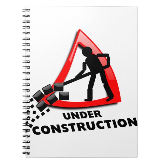under-construction notebook | Zazzle.co.uk