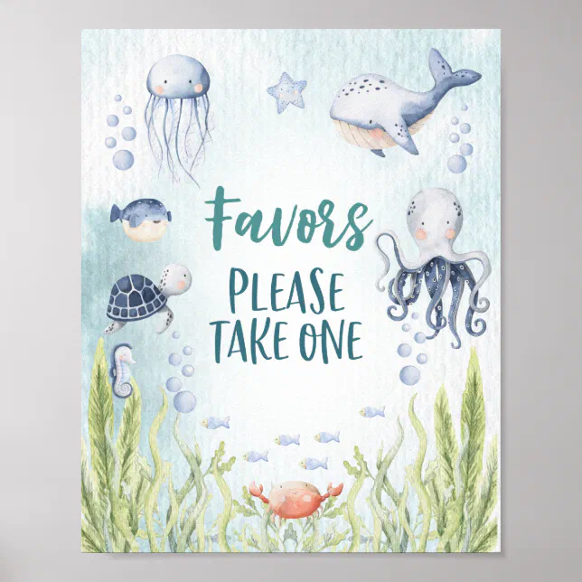 Under The Sea Baby Shower Favours Poster | Zazzle