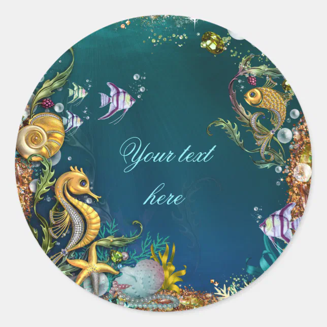 Under the Sea Birthday Party Classic Round Sticker | Zazzle