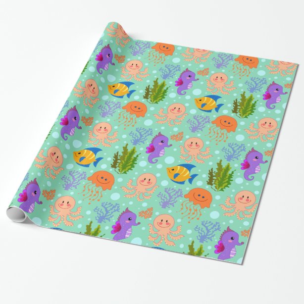 Fish Under The Sea Wrapping Paper | Zazzle UK