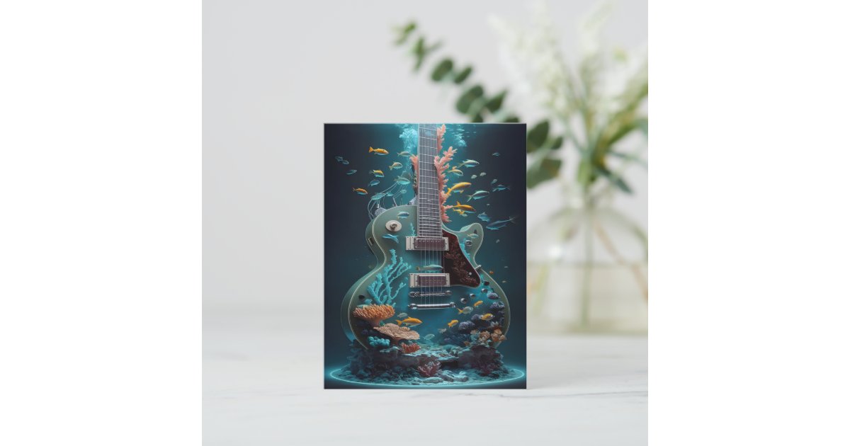 Underwater Electric Guitar Postcard | Zazzle