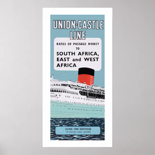 Union Castle Line Illustration Poster | Zazzle