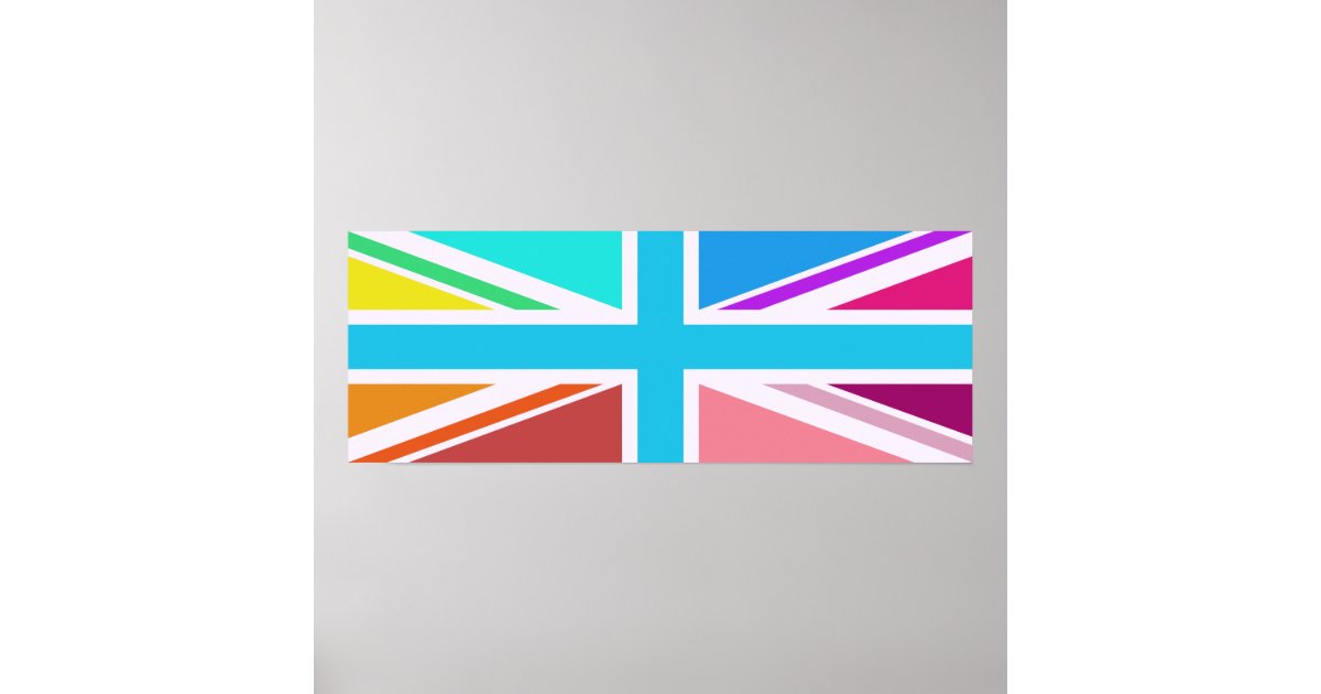 Union Flag/Jack Design – Multicoloured Poster | Zazzle