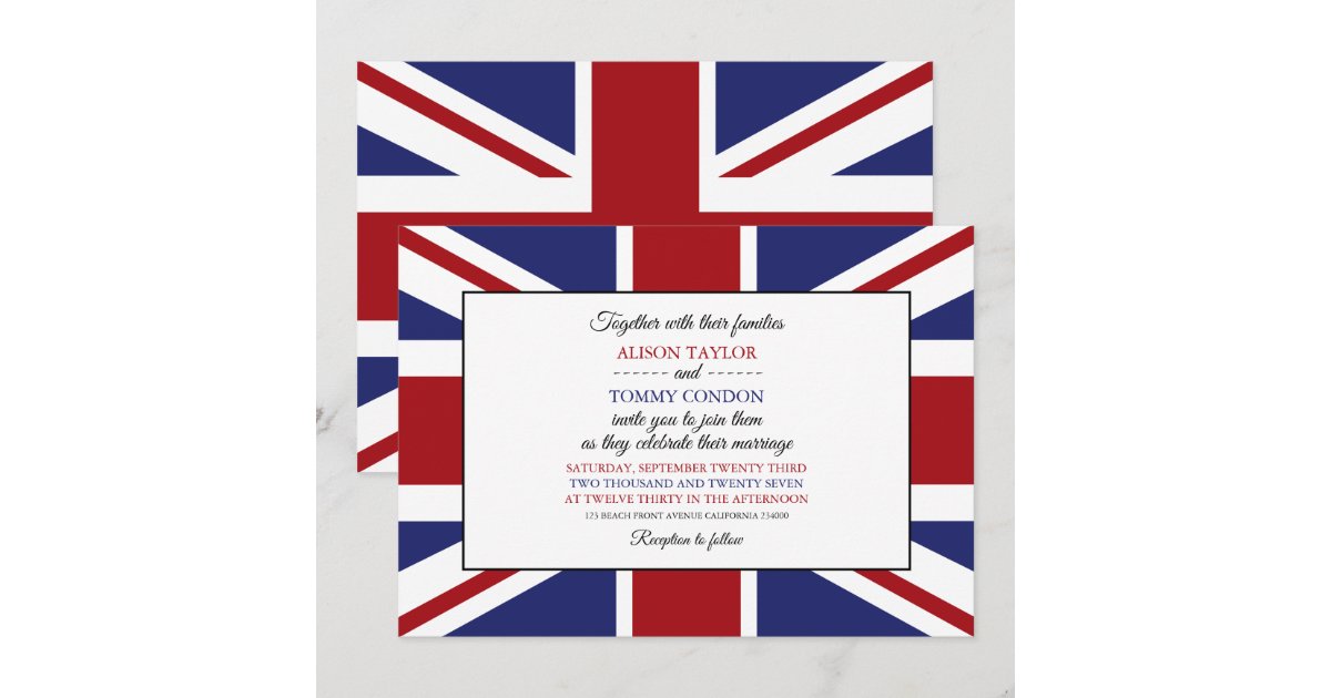 Union Jack Flag British Wedding Invitation | Zazzle