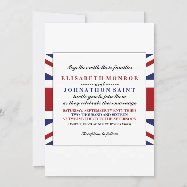 Union Jack Flag British Wedding Invitation | Zazzle