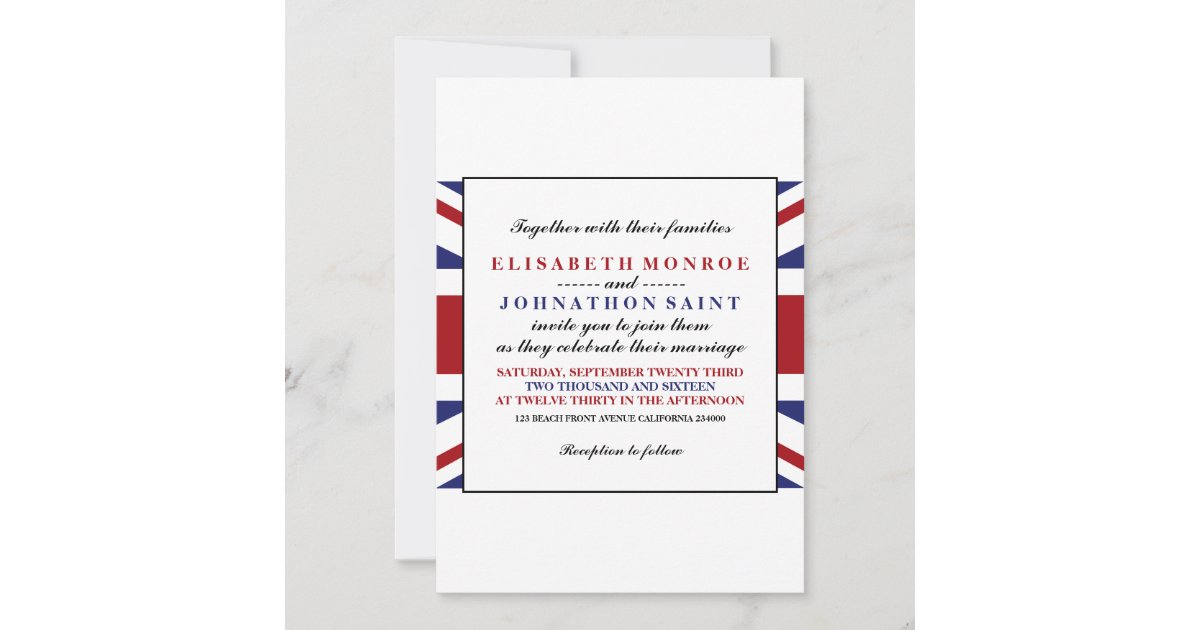 Union Jack Flag British Wedding Invitation | Zazzle
