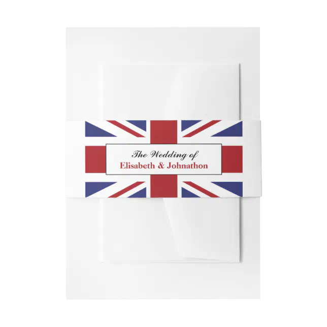 Union Jack Flag British Wedding Invitation Belly Band | Zazzle
