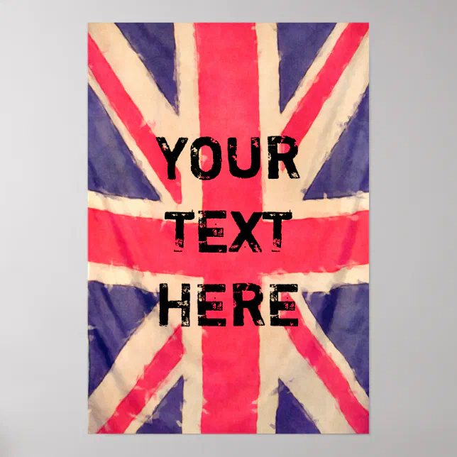 UNION JACK FLAG + your text Poster | Zazzle