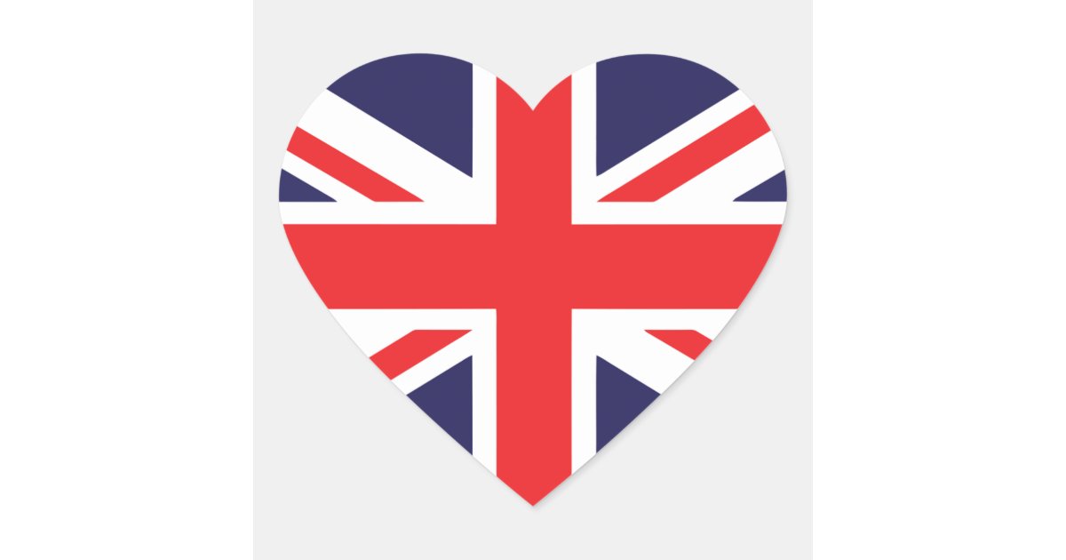 Union Jack Heart Sticker | Zazzle