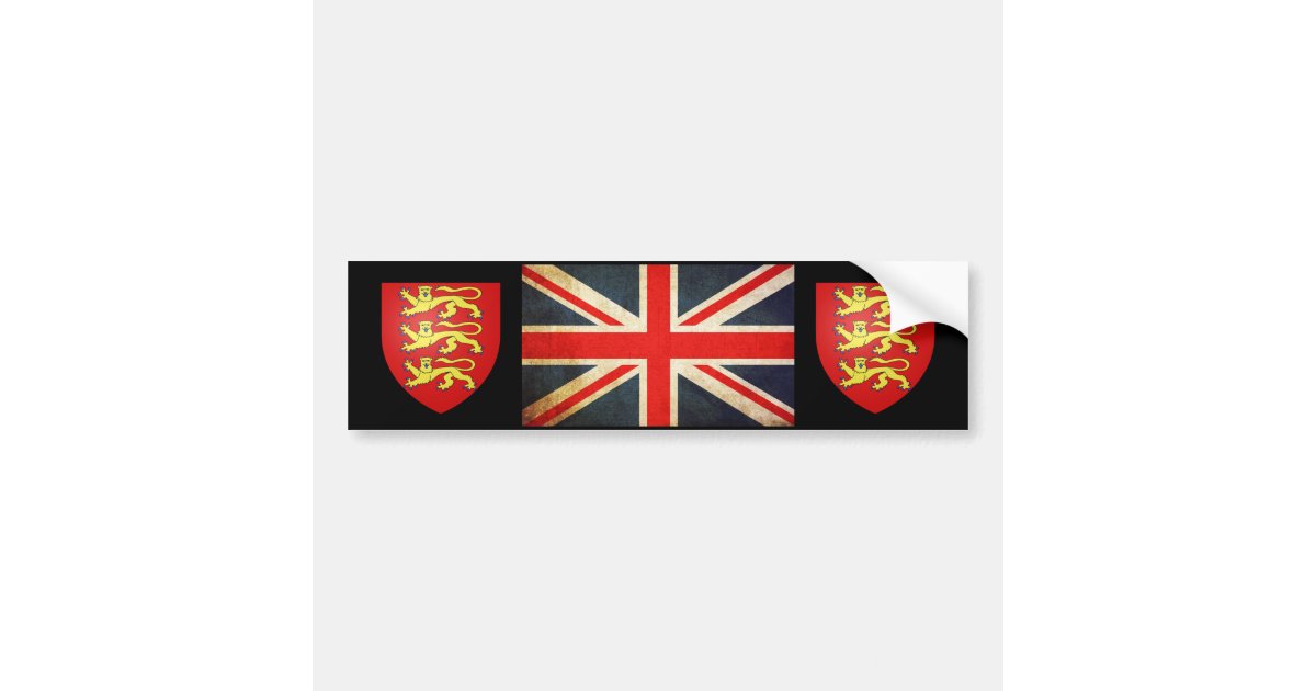 Union Jack Heraldry Shield Bumper Sticker | Zazzle