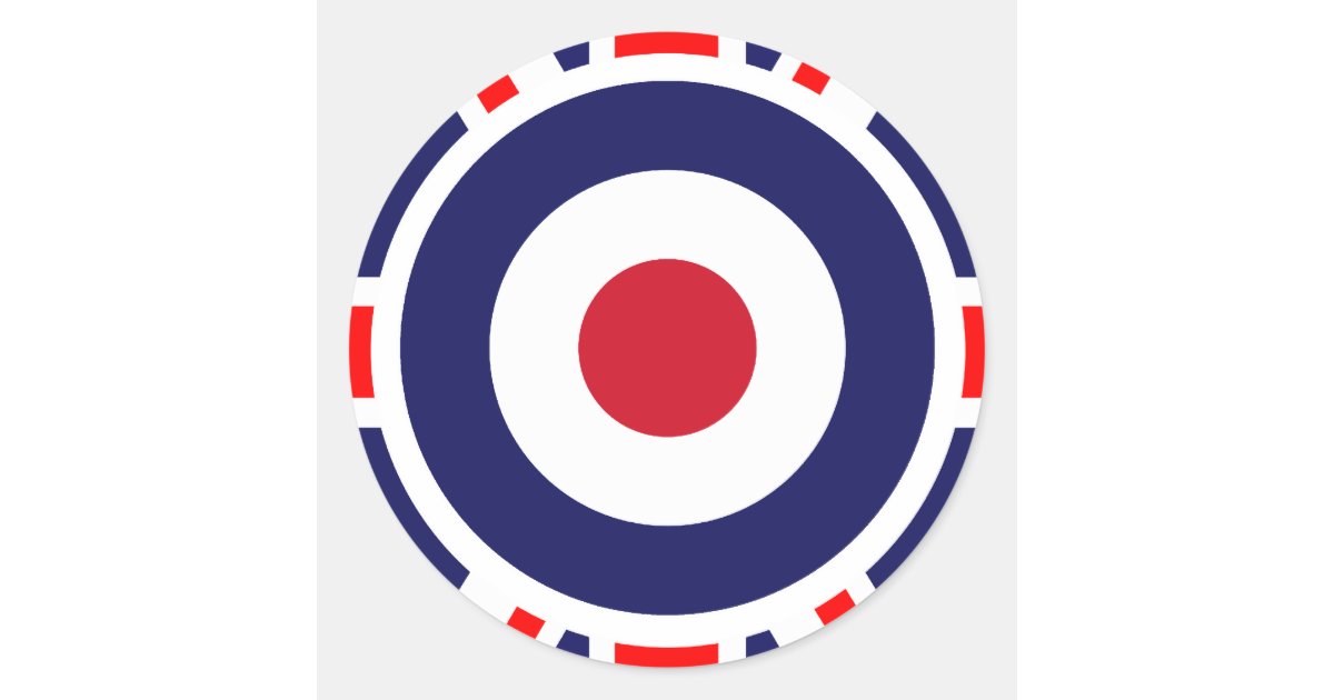 Union Jack Mods England Target Classic Round Sticker | Zazzle