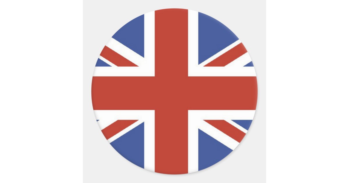 Union Jack UK Flag Circle Designs. Classic Round Sticker | Zazzle.co.uk