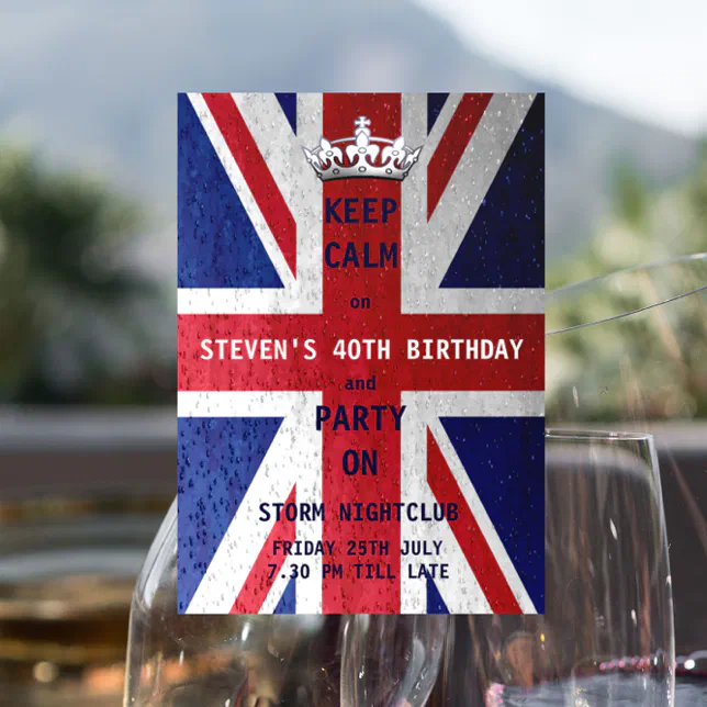 Union Jack UK Flag Unisex Birthday Party Invitation | Zazzle