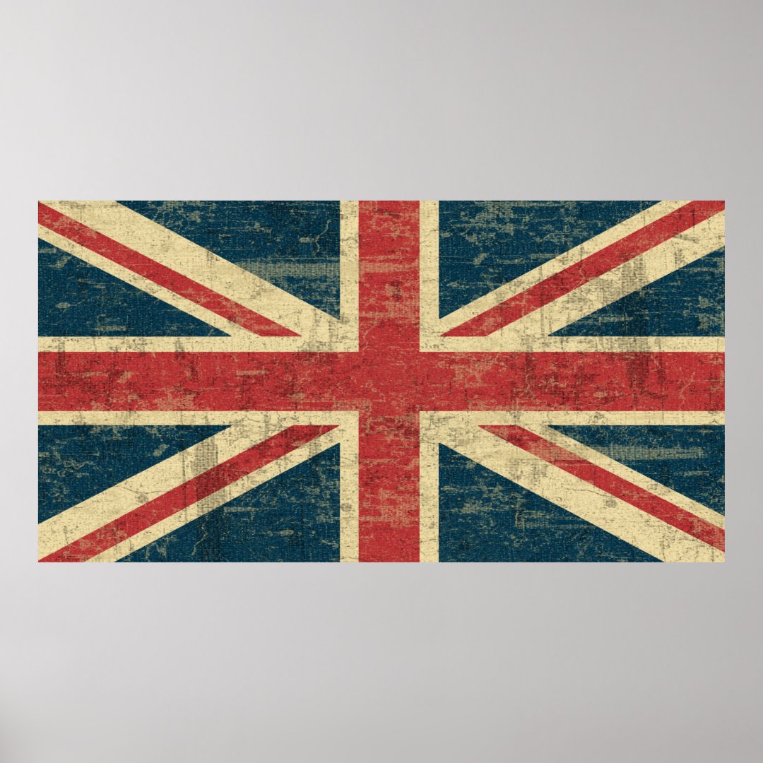 Union Jack Vintage Distressed Poster | Zazzle
