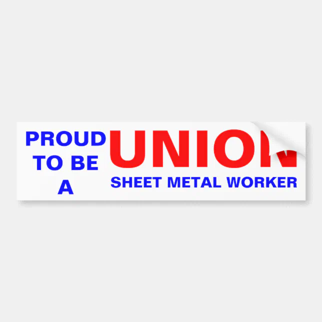 UNION SHEET METAL WORKER BUMPER STICKER | Zazzle