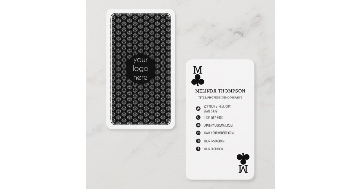 Unique Clubs Business Logo Playing Business Card | Zazzle