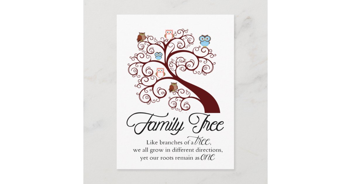 Unique Family Tree Design Postcard | Zazzle