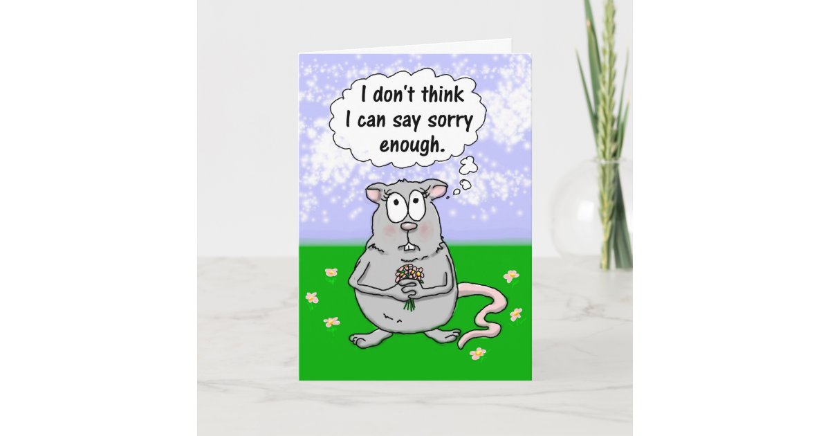 Unique I'm Sorry Apology Mouse Flowers Card | Zazzle