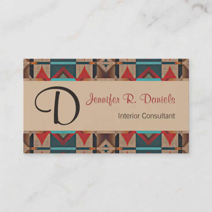 Unique Native American Indian Tribe Mosaic Pattern Business Card | Zazzle