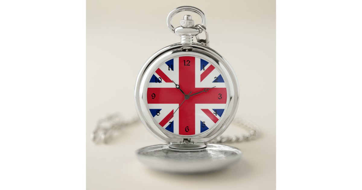 United Kingdom Union Jack Flag of British Colonies Pocket Watch | Zazzle
