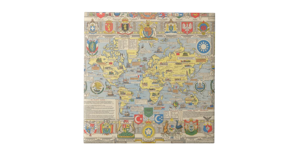United Nations Map of the World Tile | Zazzle