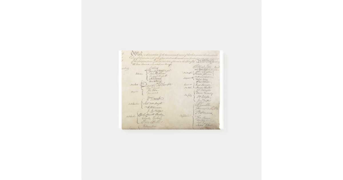 United States Constitution Signatures Post-it Notes | Zazzle