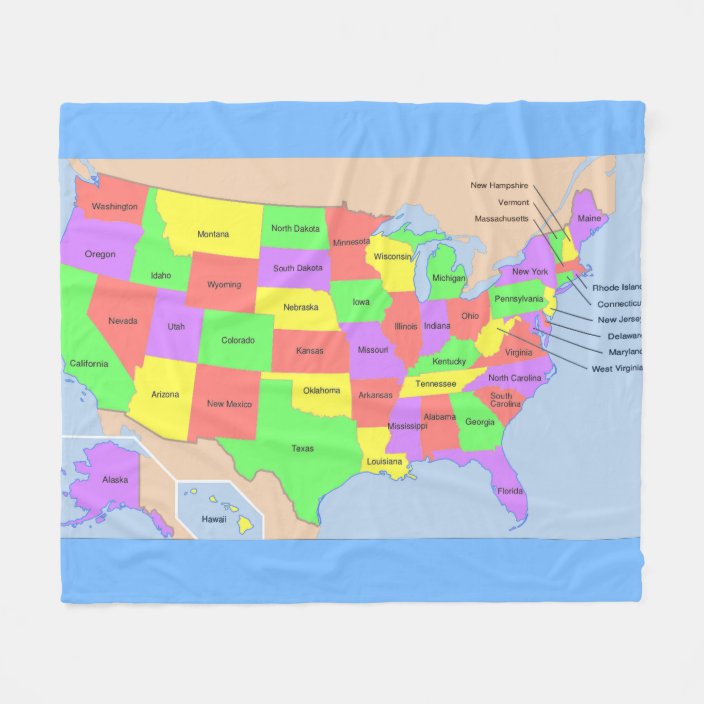 United States Map Fleece Blanket | Zazzle.co.uk