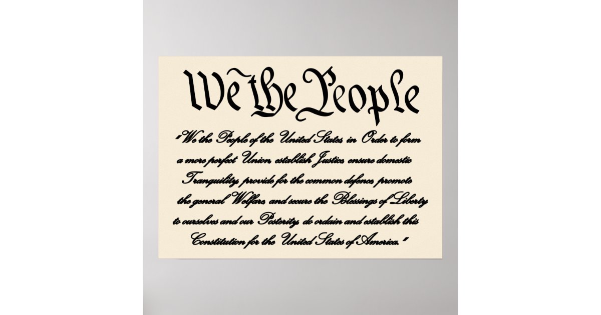 United States Preamble Poster | Zazzle