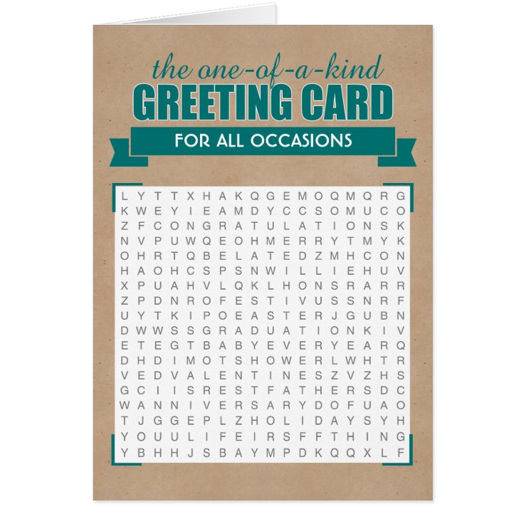 Universal Word Search Greeting Card | Zazzle