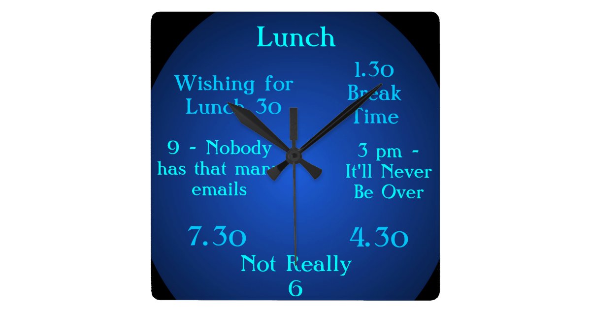 Unusual 1.30 Clock One-Thirty Break Time Clock 5 | Zazzle.co.uk