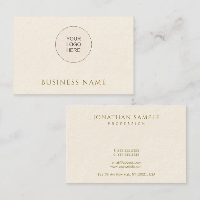 Upload Company Logo Here Modern Personalised Business Card | Zazzle