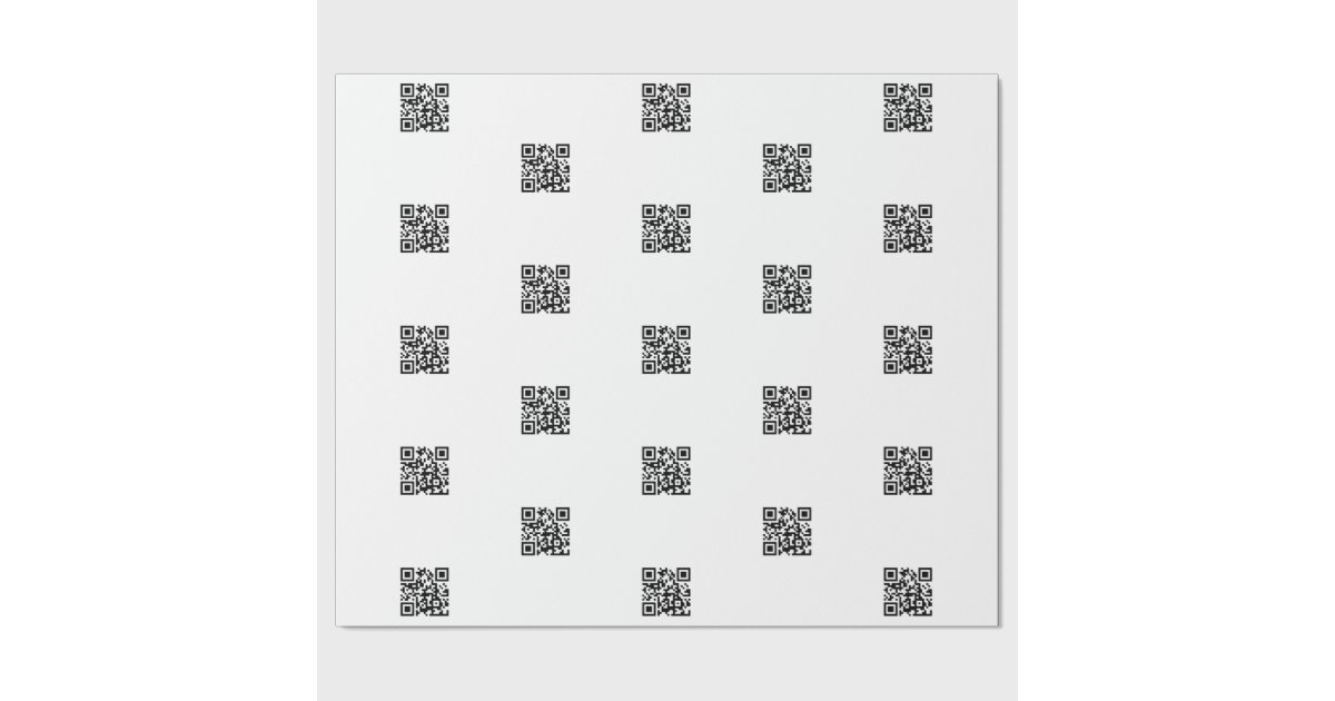 Upload Your Own QR Code | Simple Repeating Pattern Wrapping Paper | Zazzle