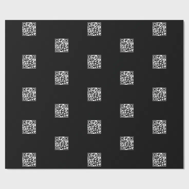 Upload Your Own QR Code | Simple Repeating Pattern Wrapping Paper | Zazzle