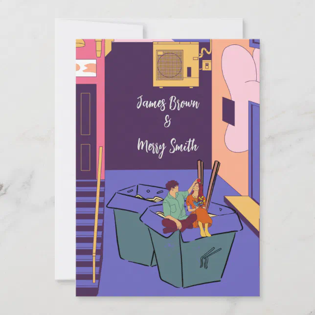 Urban Love Graffiti Walls, Noodle Boxes Wedding Invitation | Zazzle