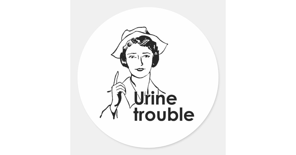 URINE TROUBLE CLASSIC ROUND STICKER | Zazzle