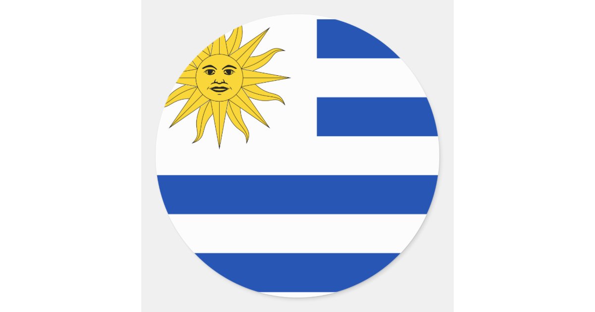 Uruguay (Uruguayan) Flag Classic Round Sticker | Zazzle