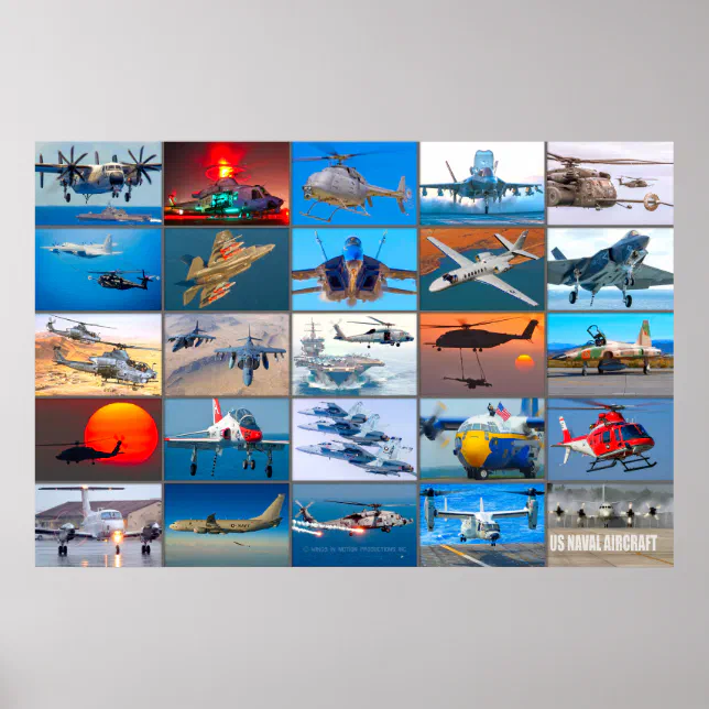 US NAVAL AIRCRAFT “MONTAGE” POSTER | Zazzle