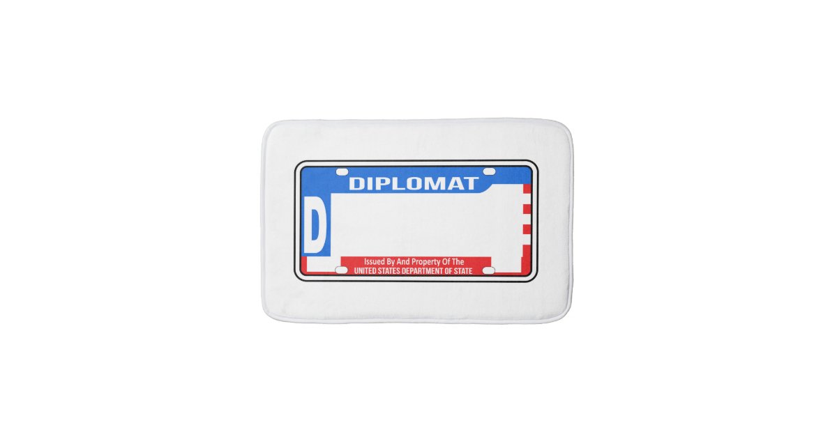 USA Diplomatic License Plate Blank Bath Mat | Zazzle