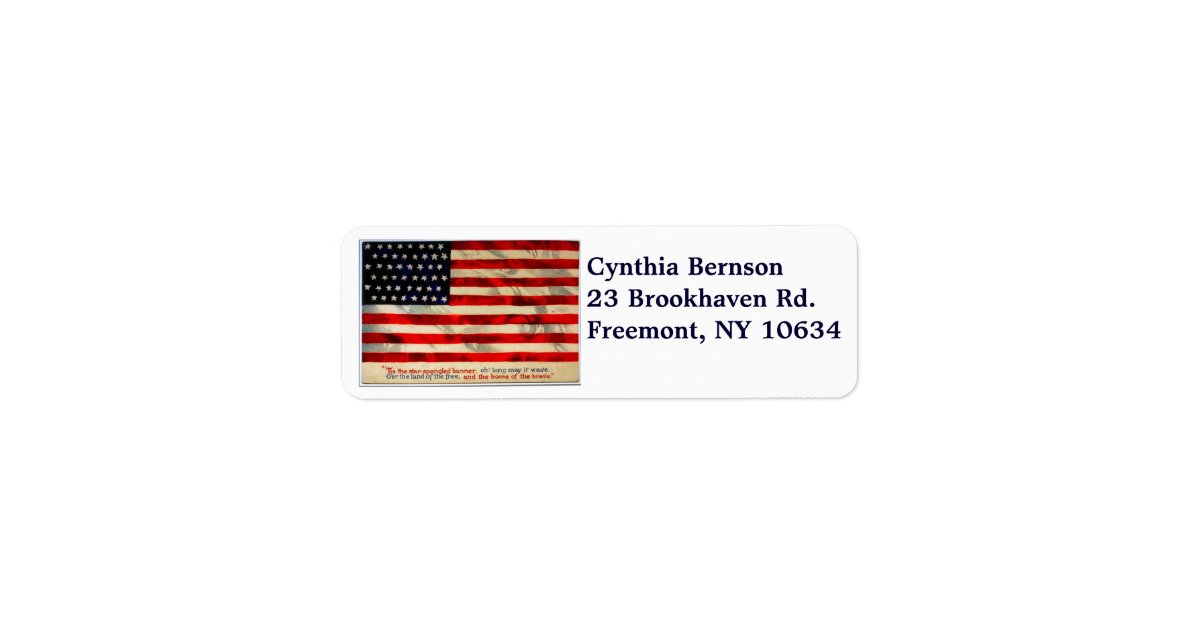 USA flag return address label | Zazzle