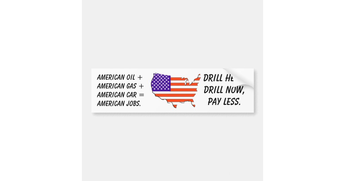 usa-map-flag, American oil +American gas +Ameri... Bumper Sticker | Zazzle