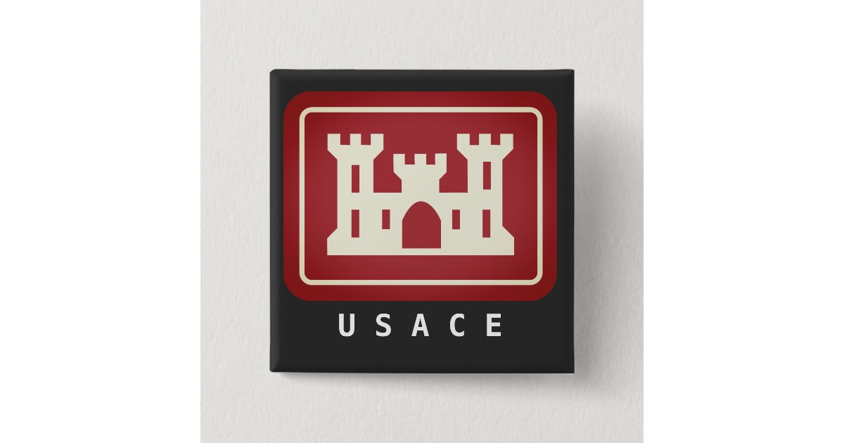 USACE Logo & Text 15 Cm Square Badge | Zazzle