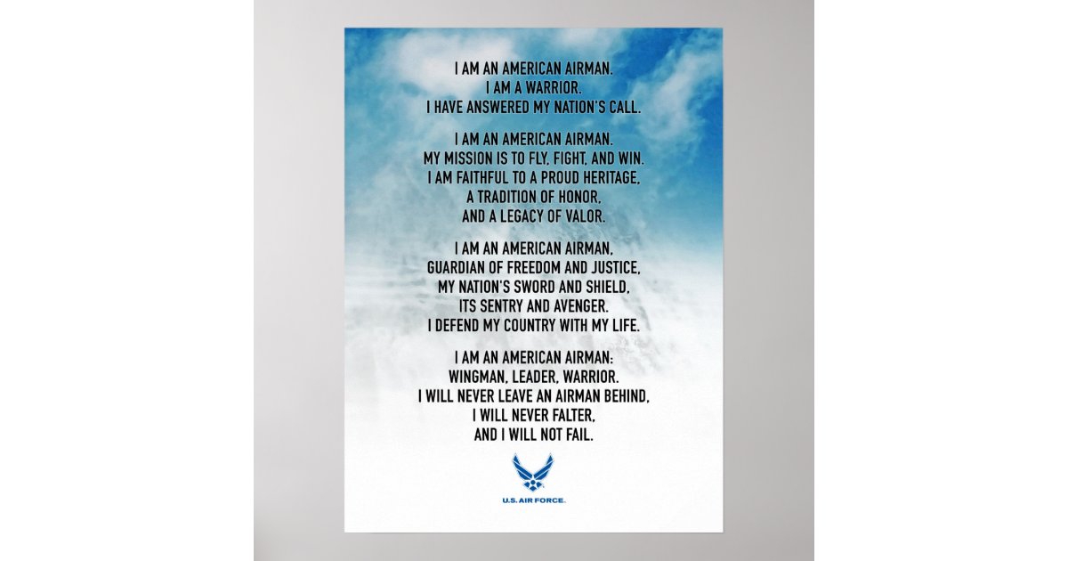 USAF Airman's Creed Poster | Zazzle
