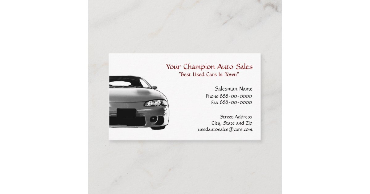 Used Car Dealer Business Card | Zazzle