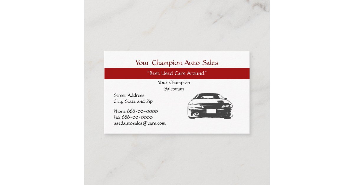 Used Car Dealer Business Card | Zazzle