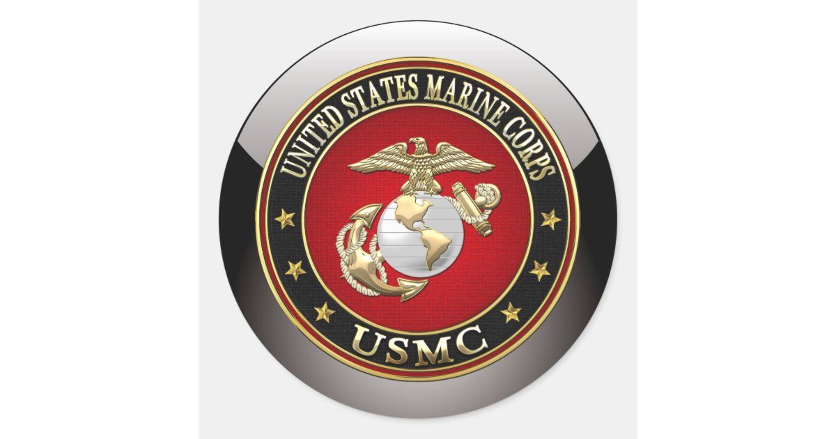USMC EGA [Special Edition] [3D] Classic Round Sticker | Zazzle