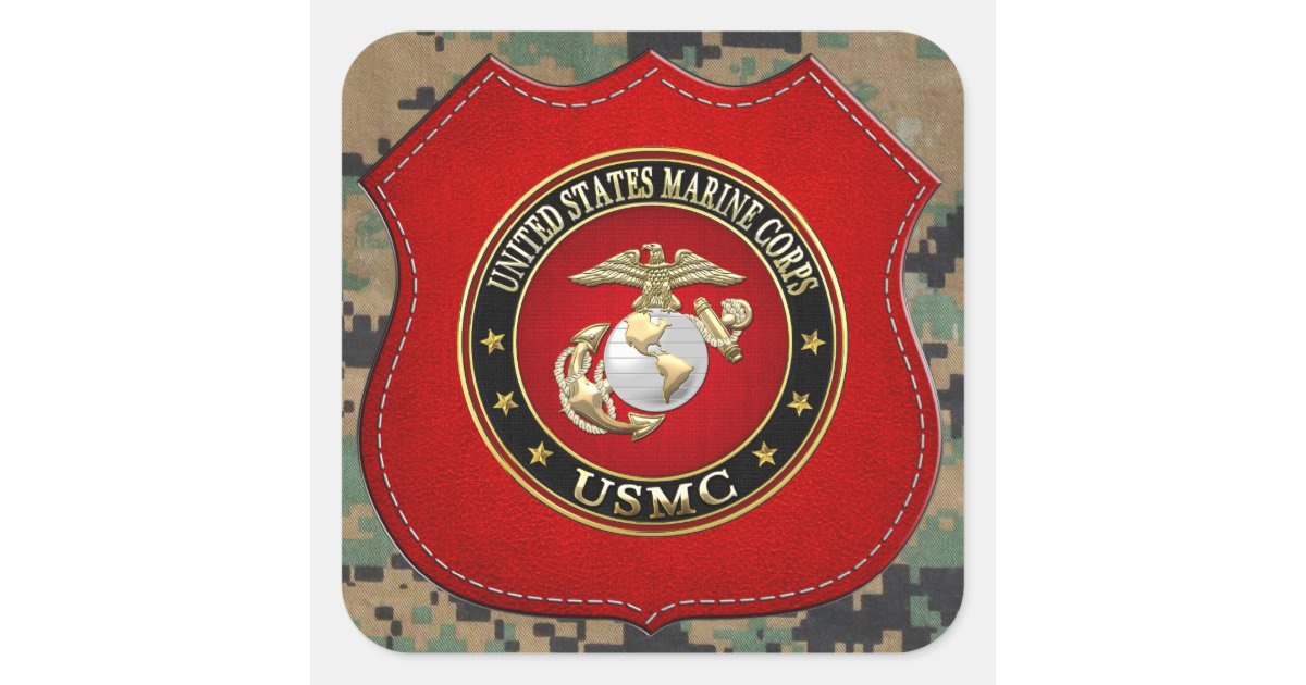 USMC EGA [Special Edition] [3D] Square Sticker | Zazzle
